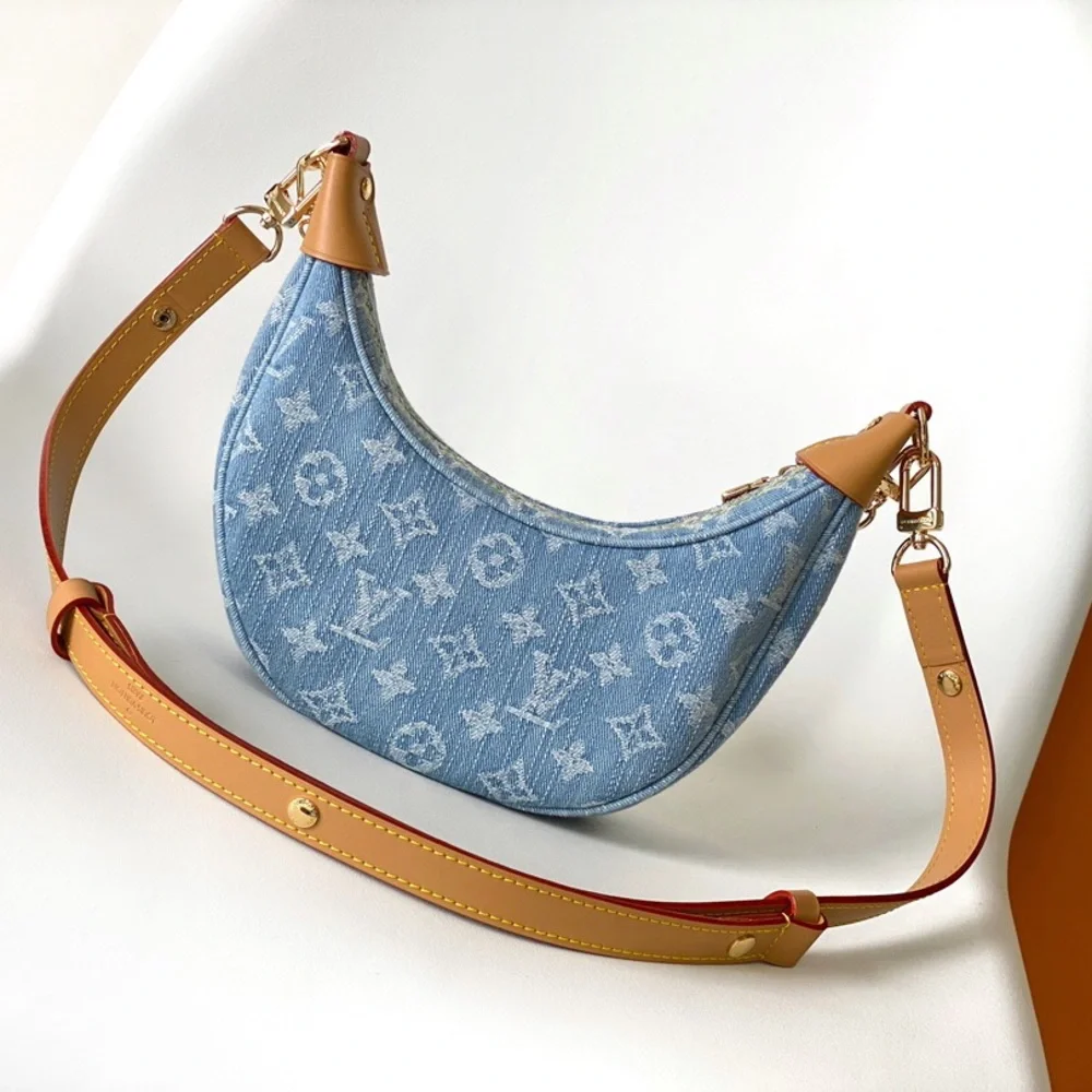 Louis Vuitton. | Bags | Louis Vuitton Denim Monogram Hobo Bag | Poshmark